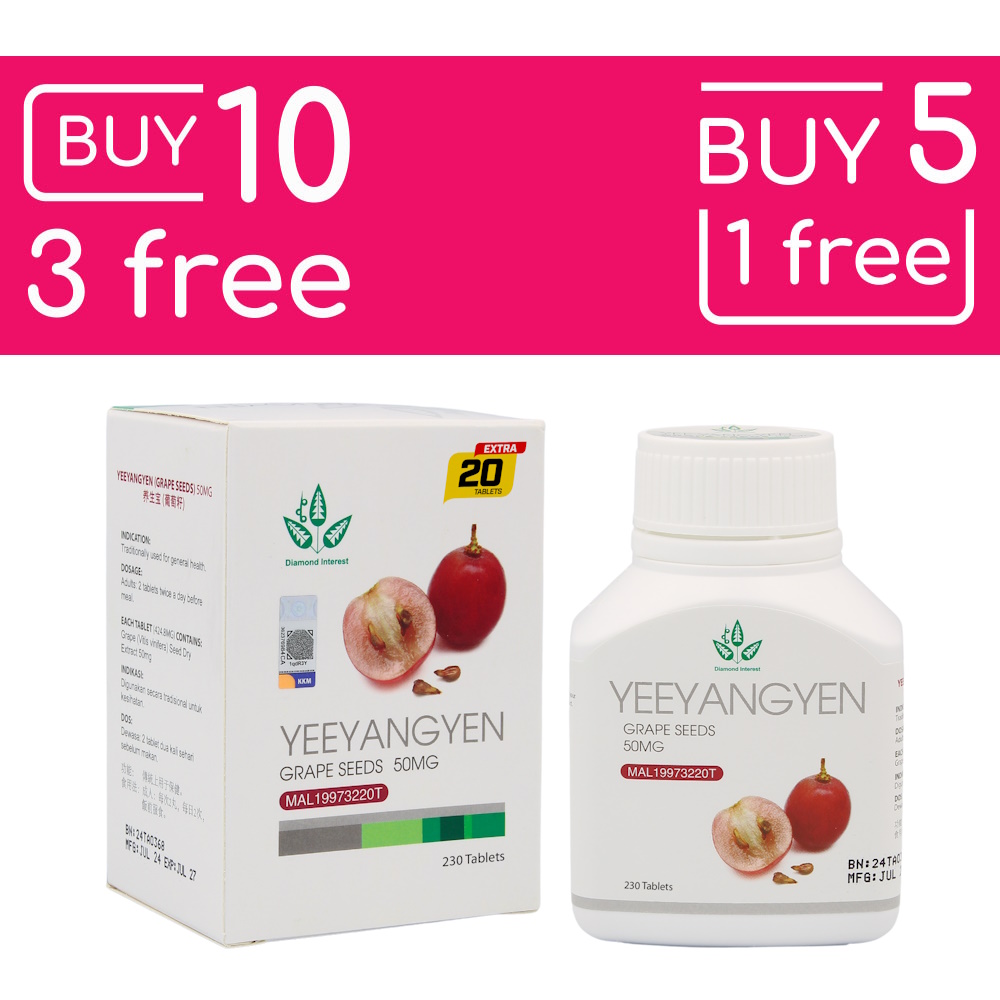 (PROMOTION) YEE YANG YEN (GRAPE SEEDS 50MG) 230'S - Diamond Interest